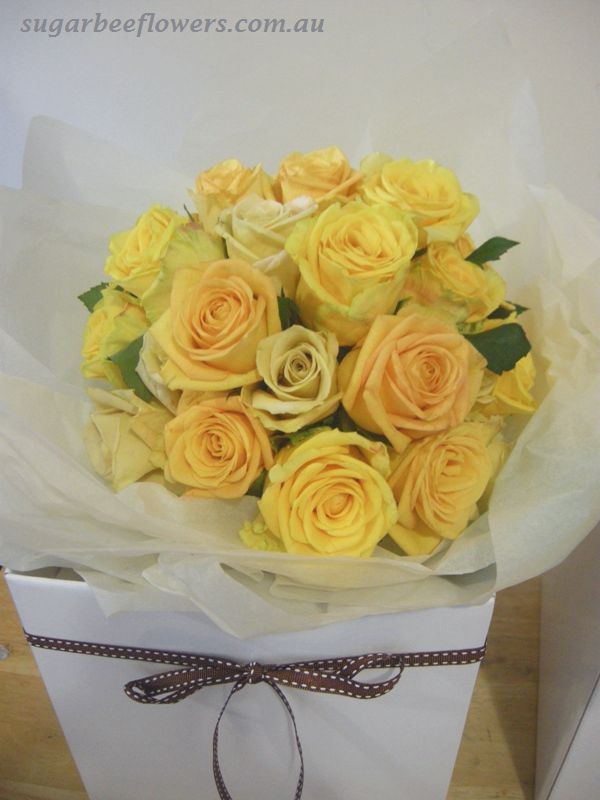 Sugar Bee Flowers: Mixed yellow wedidng bouquet