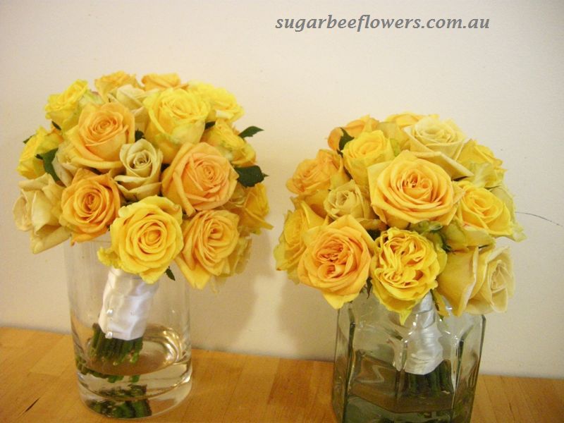 Sugar Bee Flowers: Mixed yellow wedidng bouquet