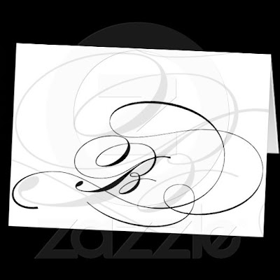 Imagina on Zazzle: Elegant Black & White Calligraphy Initial B Monogram ...