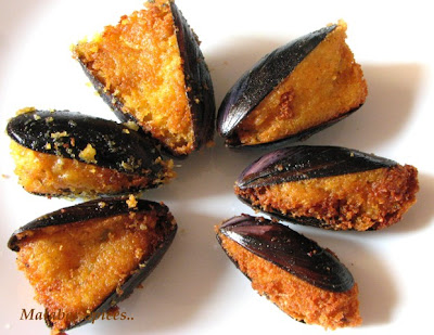 Malabar Spices...: Kadukka Nirachathu (Arikadukka) /Stuffed Mussels