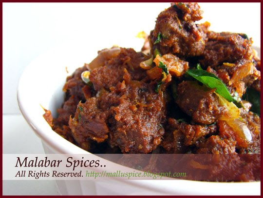 Malabar Spices...: Beef Varattiyathu/ Erachi Varattiyathu/ Beef Sauted ...