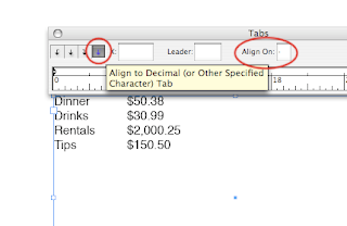 Jennifer Brown Designs: Using the "Align to Decimal" tab in InDesign