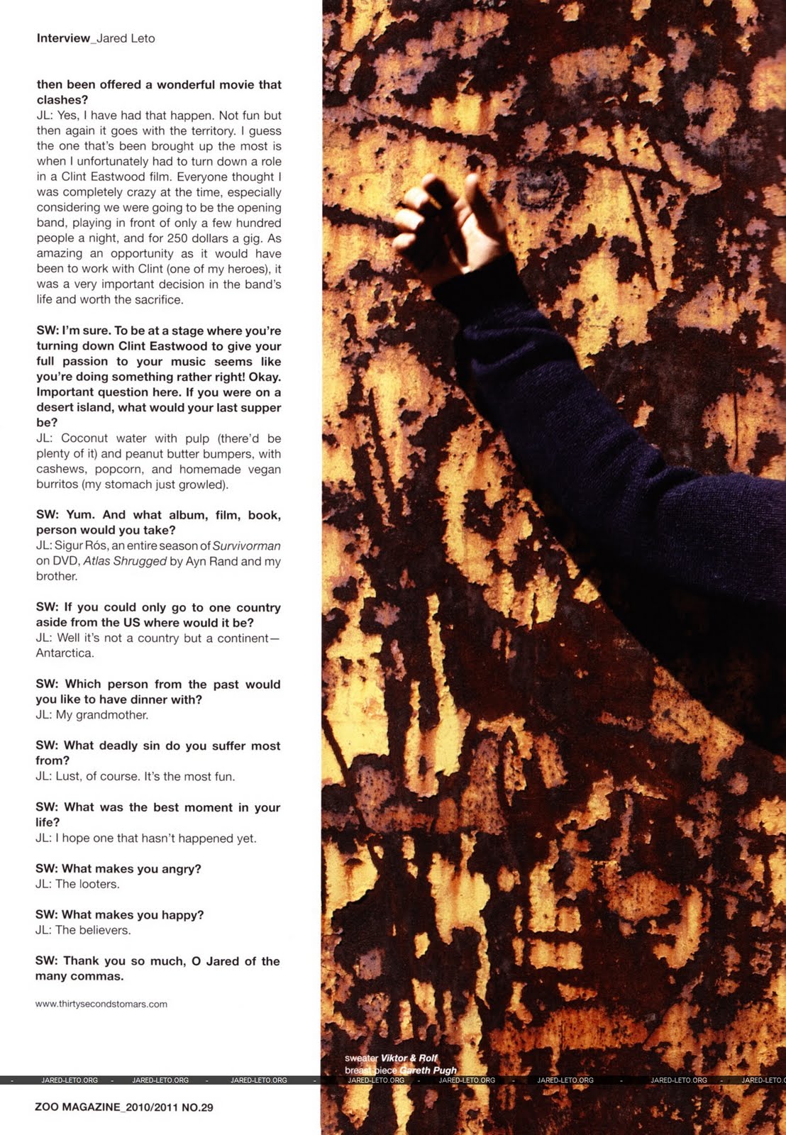 OFFICIAL ECHELON URUGUAY - THIRTY SECONDS TO MARS -: SCANS DE ZOO ...