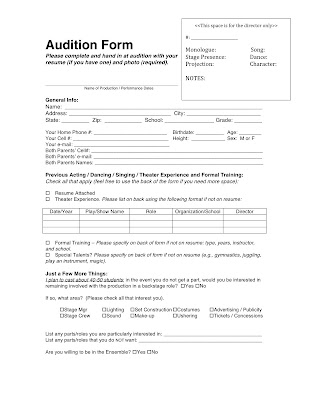Wyoming Middle School Theater: MULAN AUDITION FORM