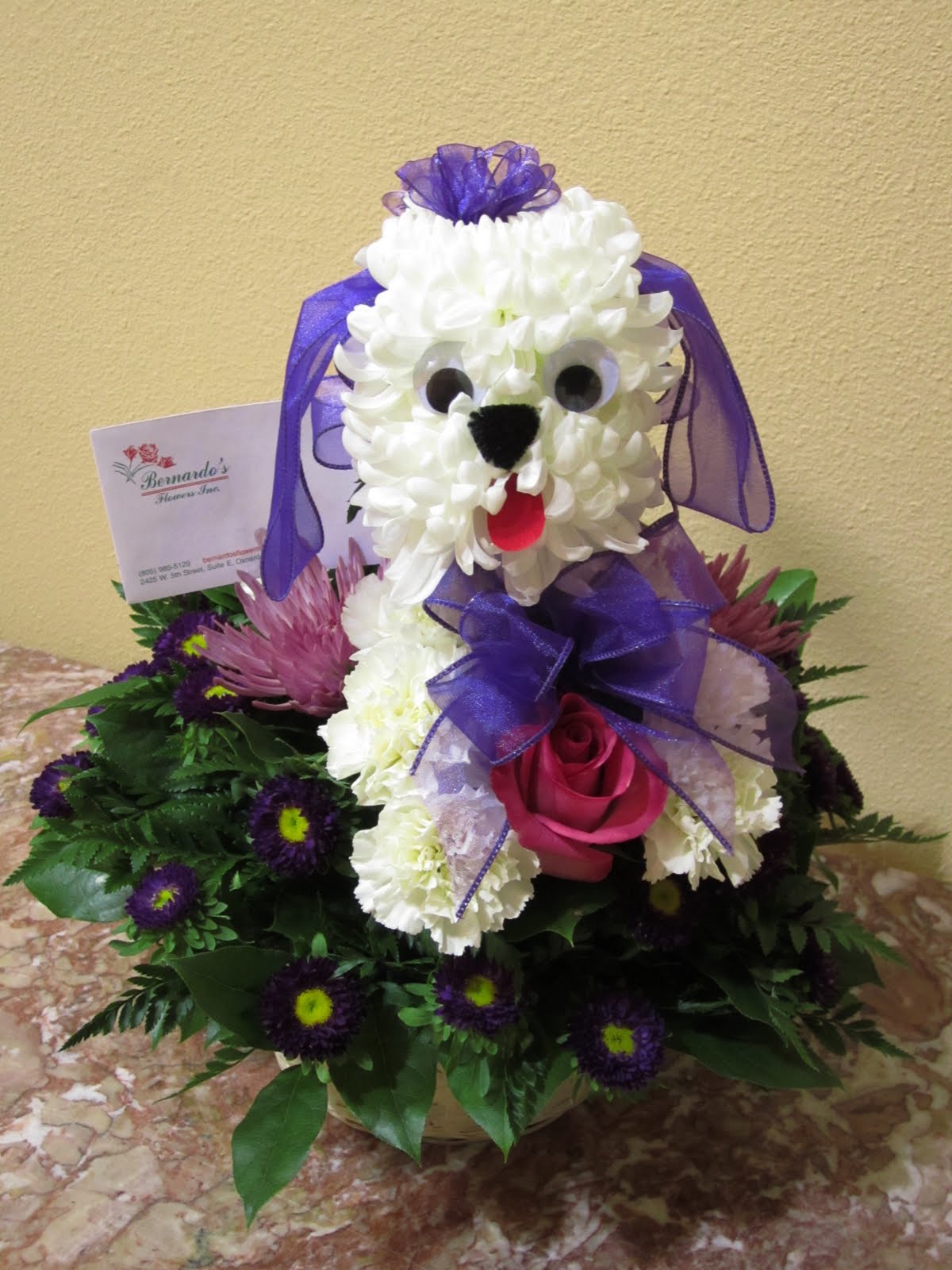 Bernardo's Flowers: Poodle Flower Arr.