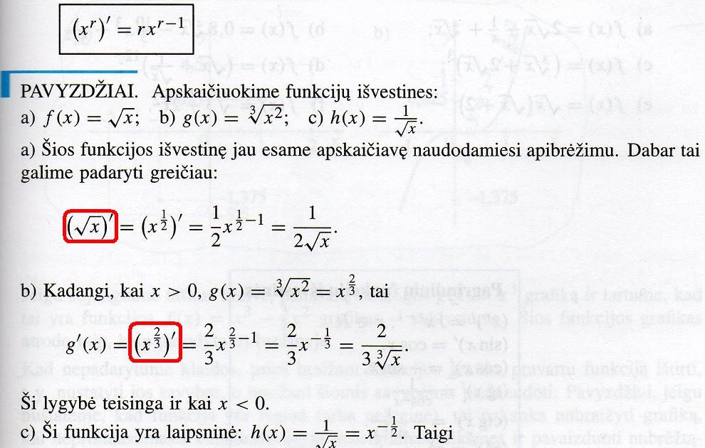 Matematika 12 kl.: Pvz.: laipsninės f-jos išvestinės skaičiavimas iš ...