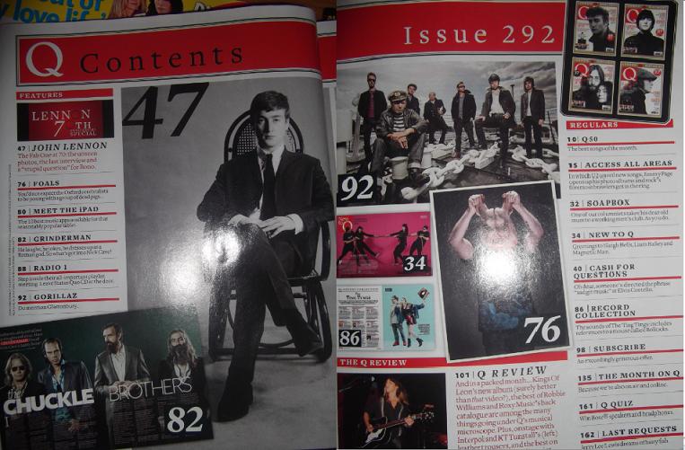 Sophie's Blog.: AS Research and Planning: Q Magazine Contents Page Analysis