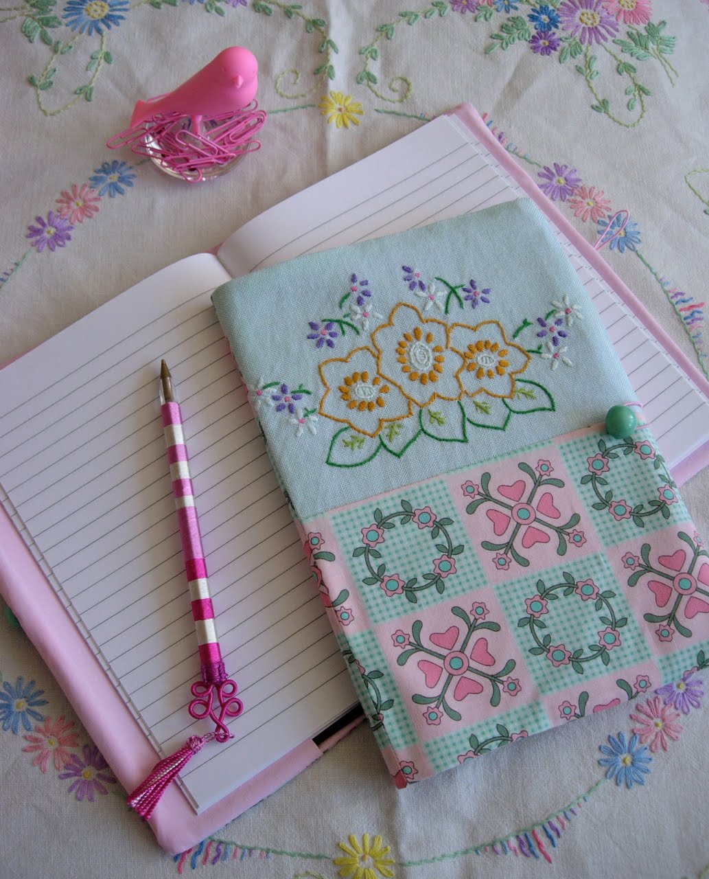 HenHouse Emporium: Vintage Embroidered Notebook Covers