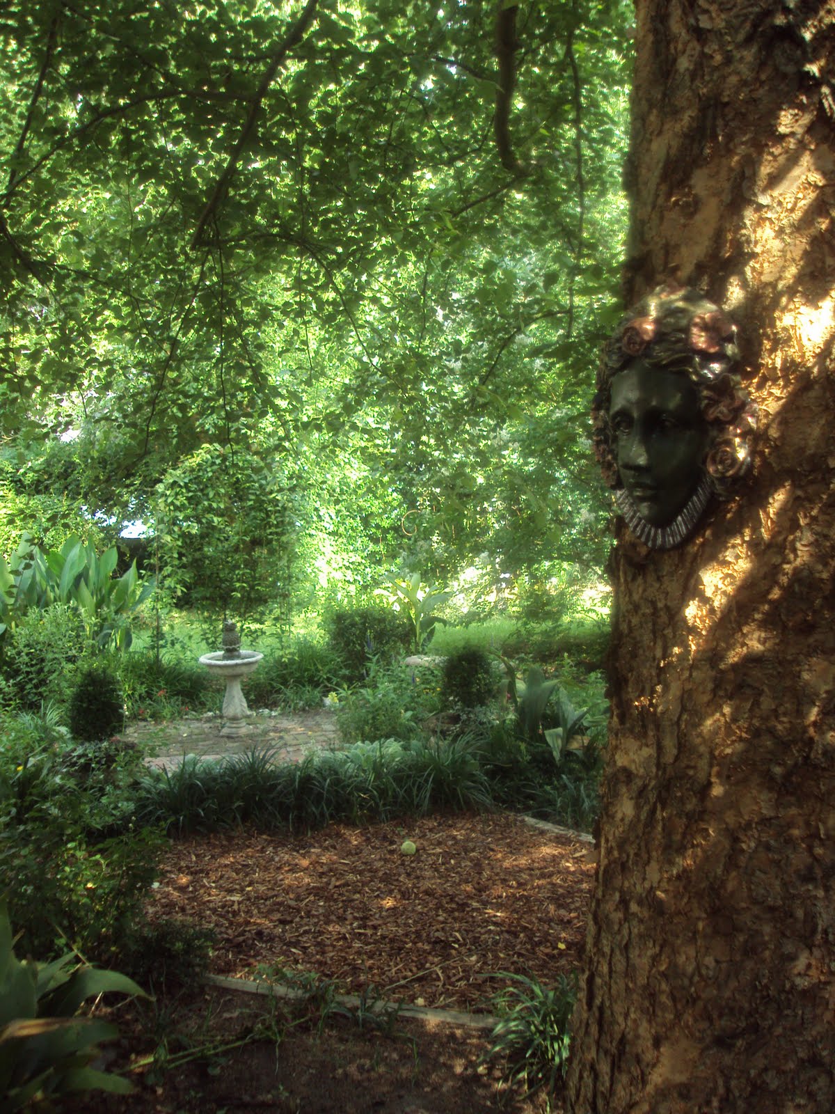 Antique ART Garden: My GARDEN Lady Face on My Tree