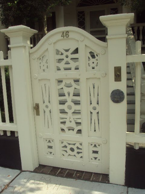 Antique ART Garden: A Terribly CHARMING White WOOD GATES View