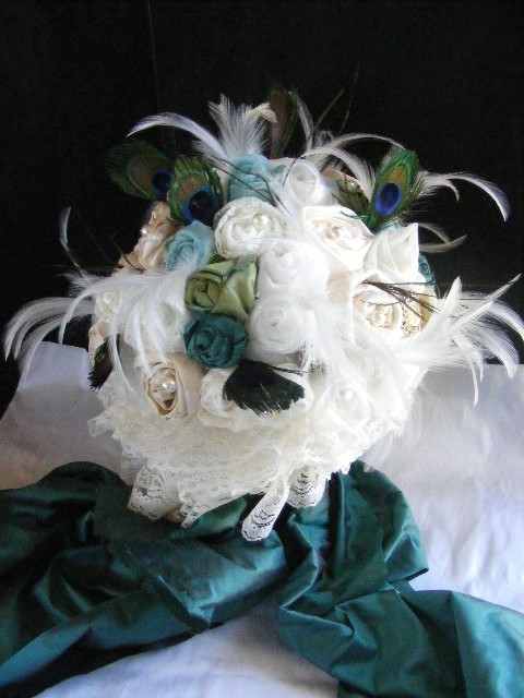 Peacock Wedding Ideas And Supplies Peacock Wedding Bridal Bouquet Large Made To Order