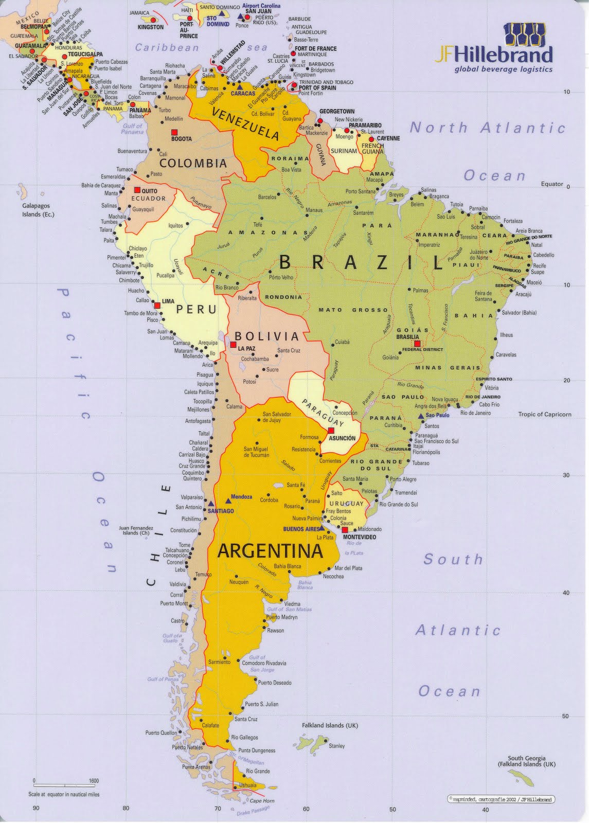 South America | Mapas, Puertos y Aeropuertos