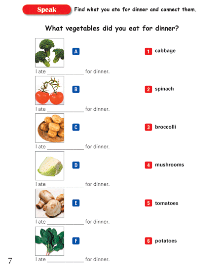 Junior English: Lesson 1: Talking about Vegetables