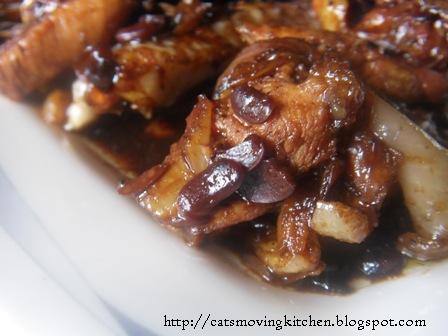 cat's infinite food list: chicken adobo with black beans