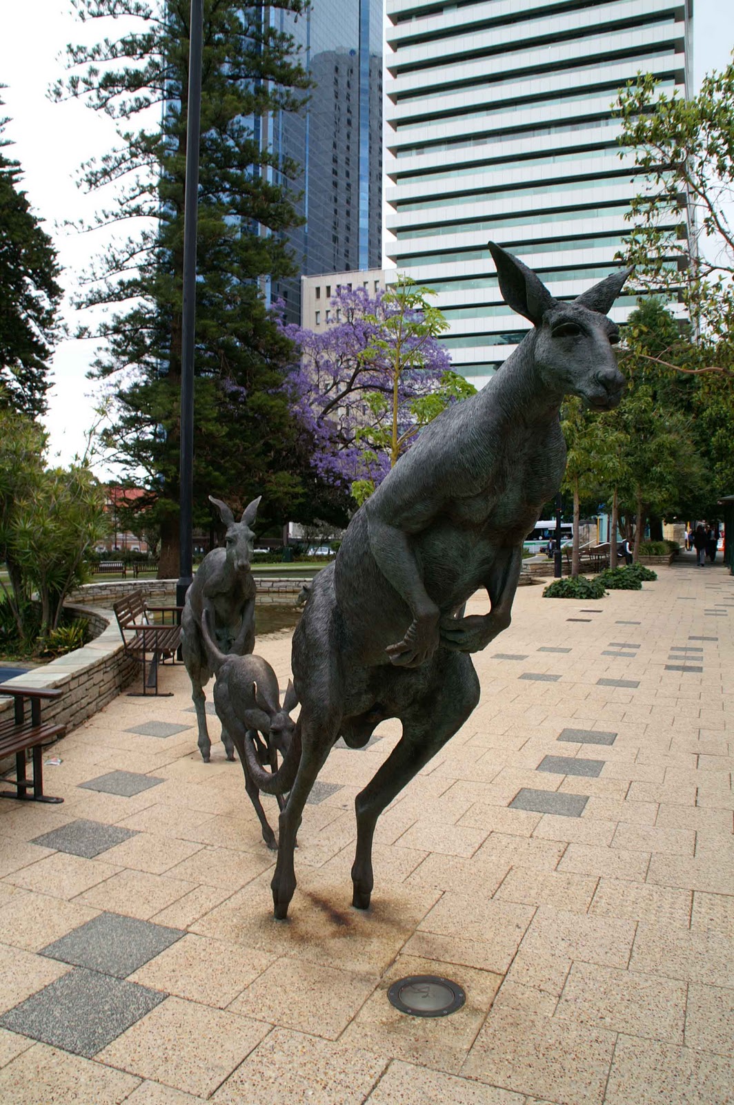 Laurence and Henry's Big Adventure: Kangaroo Sculpture in Perth