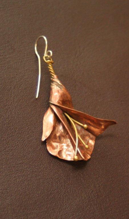 the Silver Strumpet™: Fold Formed & Repousse Earring