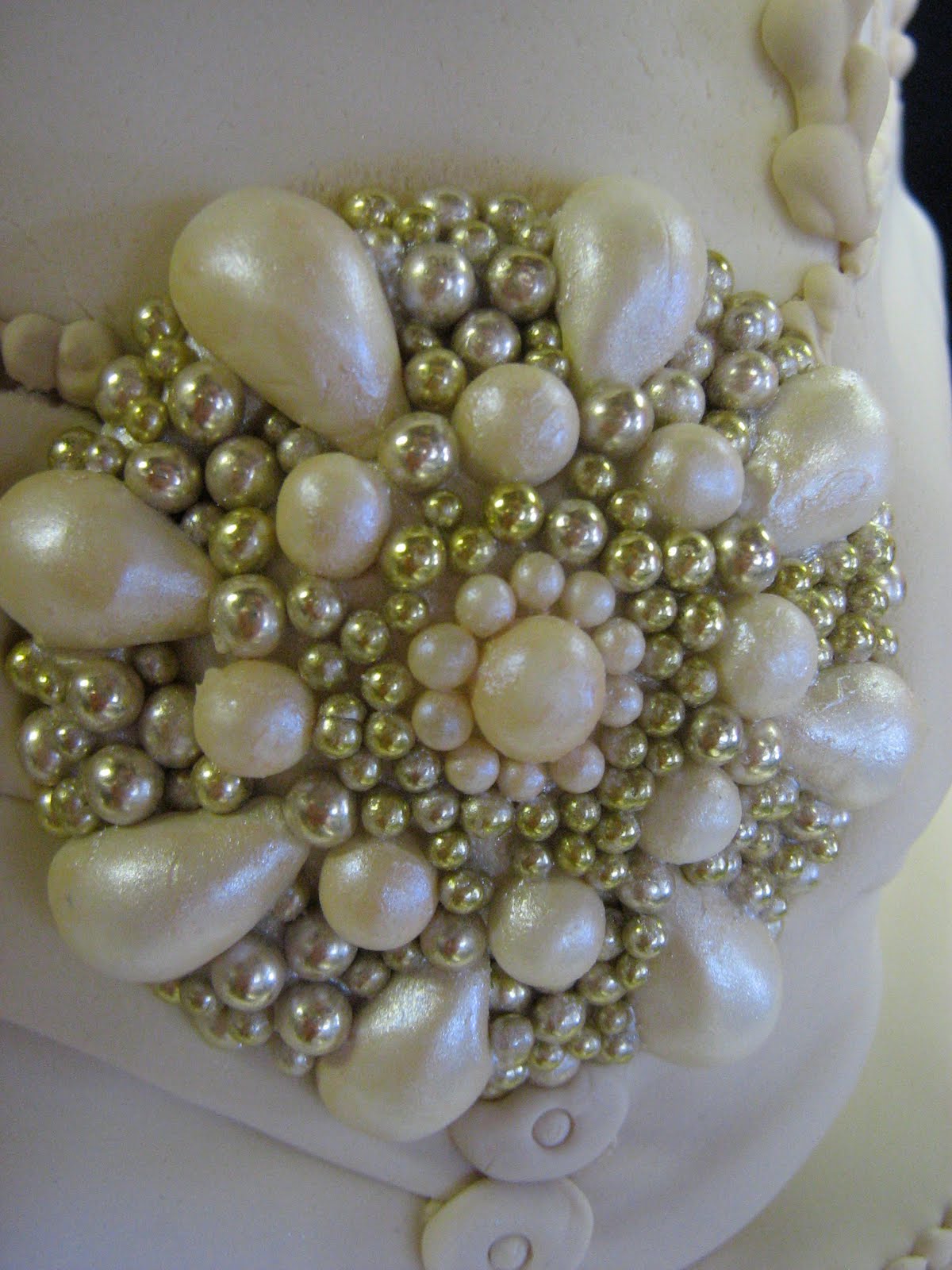 Sublime Bakery: Elegant Ivory Hexagonal Wedding Cake with Edible Sugar ...