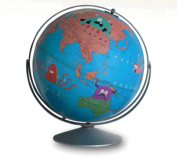If It's Hip, It's Here (Archives): Vintage Globes Get Fun Face Lifts By ...