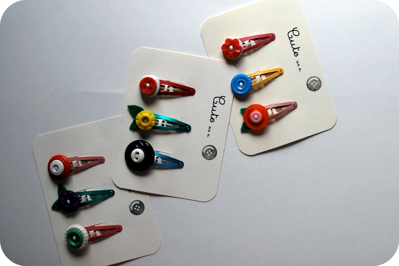 Chez Beeper Bebe: In My Shop: Cute as a Button Barrettes & Plushie Duckies