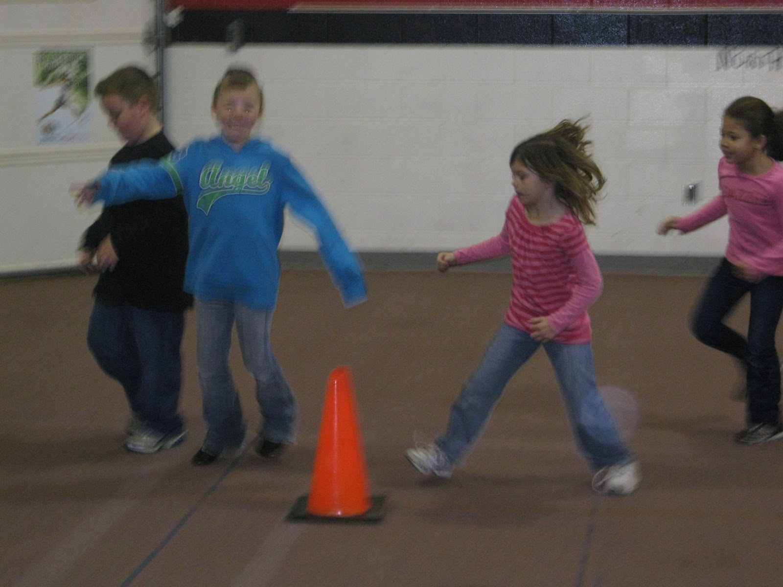 Mr. Haire's P.E. Class: Mrs. Harrison's class performing Locomotor Skills.