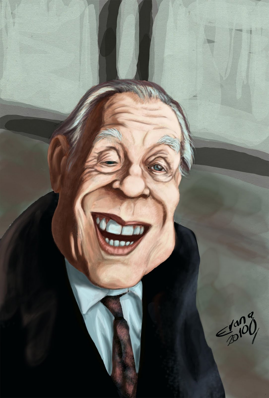 caricaturas: Jorge Luis Borges