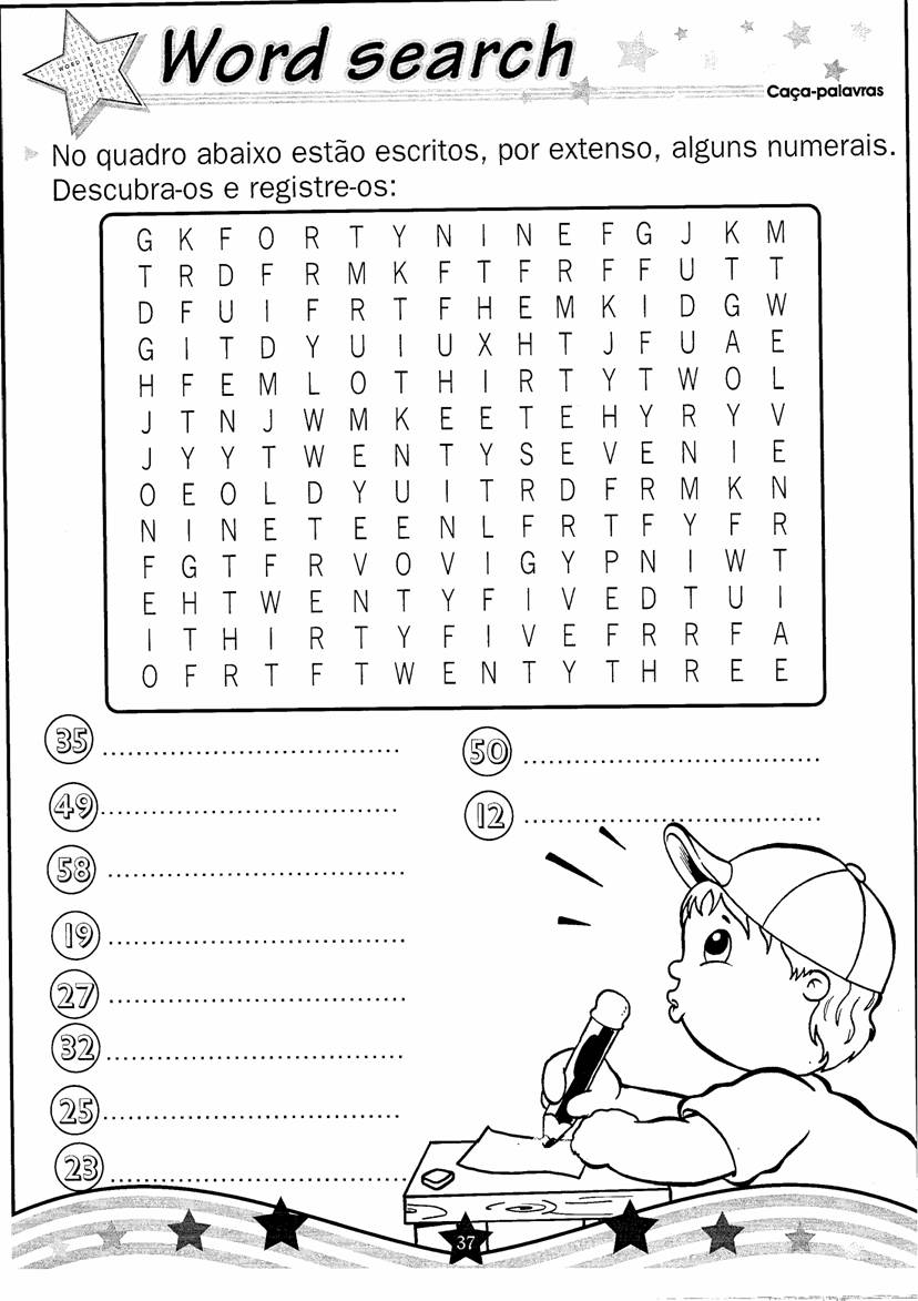 Atividades de Inglês: Numbers (números)