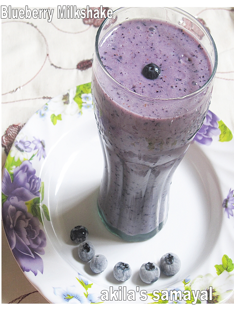 Learning-to-cook: Blueberry Milkshake