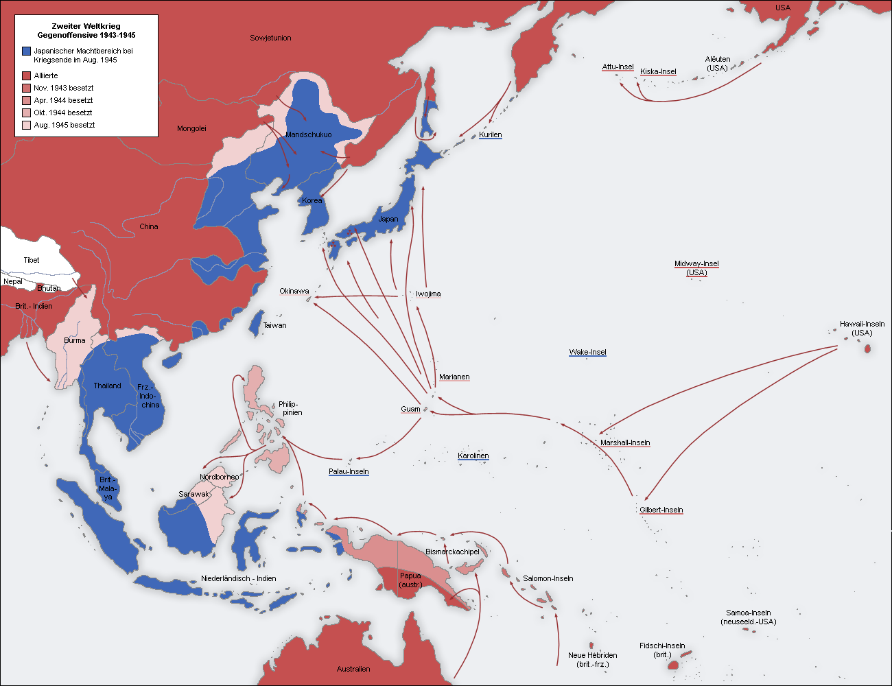 La Segunda Guerra Mundial En El Pacífico 1942 1945 En Infografia