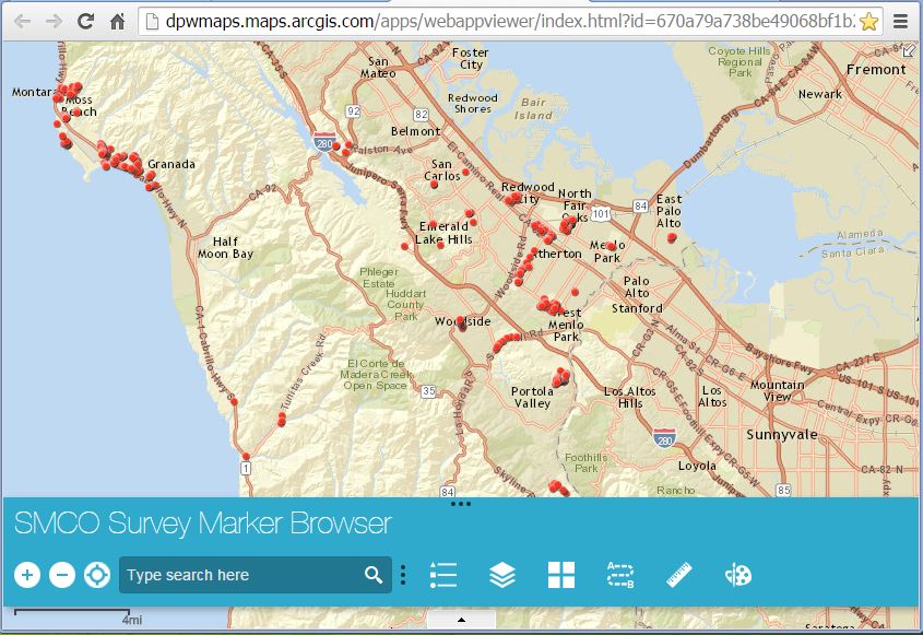 San Mateo County DPW Survey: San Mateo County Survey Marker GIS Part 1 ...